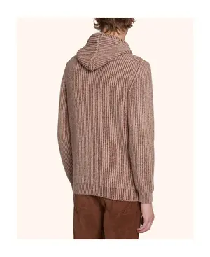 Kiton Cashmere Knitted Cardigan With Hood - Brown