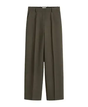 TOTEME Wide Tailored Trousers In Forest - Black
