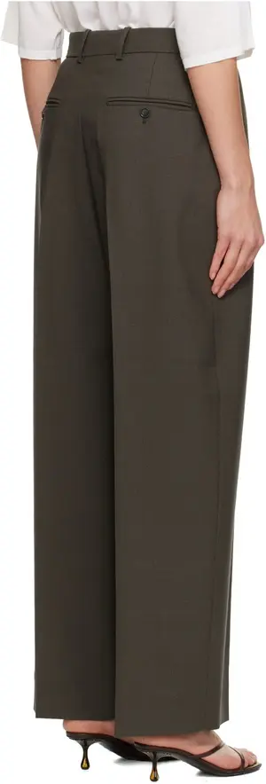 TOTEME Wide Tailored Trousers In Forest - Black