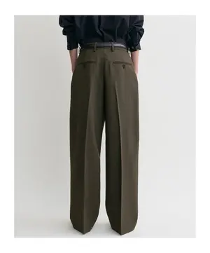 TOTEME Wide Tailored Trousers In Forest - Black