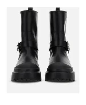 Hogan Logo Buckled Round-toe Boots