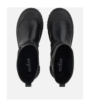 Hogan Logo Buckled Round-toe Boots