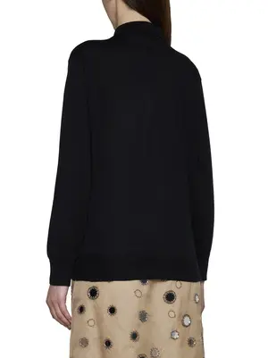 Prada Long-sleeved Knitted Polo Shirt - Black