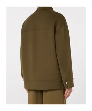 Max Mara Disco Long-sleeve Coat With Removable Vest - Khaki