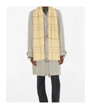 Burberry Wide Check Scarf - Buff