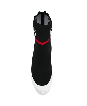 Gcds Logo Knitted High-top Sneakers