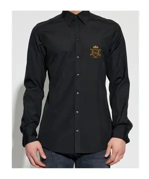Dolce & Gabbana Dolce Gabbana Martini Heraldic Patch Shirt - Black