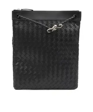 Bottega Veneta Small Woven Shoulder Bag - Black