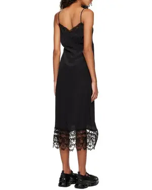 Simone Rocha Lace Trim V-neck Midi Dress