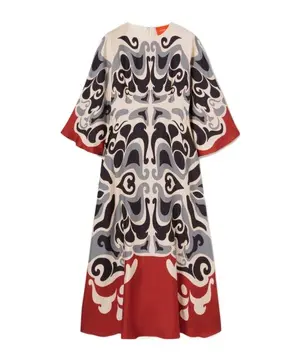 La DoubleJ Bell Sleeve Printed Maxi Dress