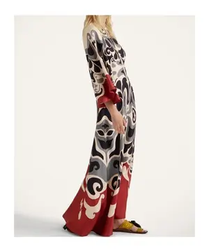 La DoubleJ Bell Sleeve Printed Maxi Dress