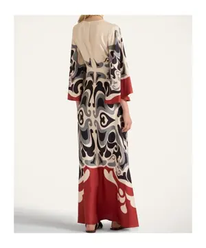 La DoubleJ Bell Sleeve Printed Maxi Dress