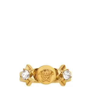 Versace Medusa Embellished Ring - Golden