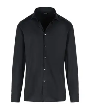 Zegna Long Sleeved Buttoned Shirt - Blue