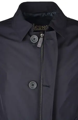 Herno Single-breasted Buttoned Shirt Coat - Black