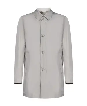 Herno Single-breasted Buttoned Shirt Coat - Gray