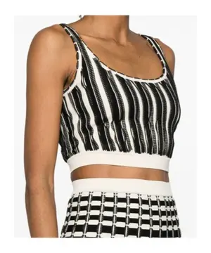 Elisabetta Franchi Cropped Ruffled Top
