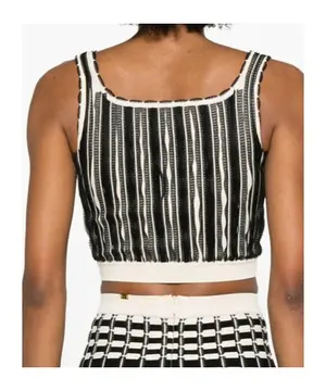 Elisabetta Franchi Cropped Ruffled Top