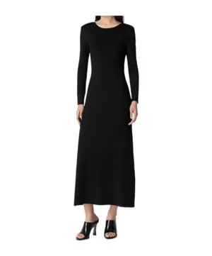 Bottega Veneta Long-sleeve Slim-fit Dress With Chain Detail - Black