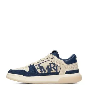 Amiri Embellished Lace-up Low-top Sneakers - Blue