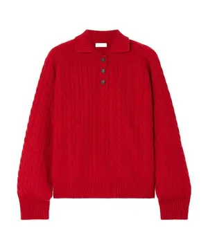 BRUNELLO CUCINELLI Brunello Cucinelli Long-Sleeved Ribbed Knit Polo Sweater With Half-Button Closure