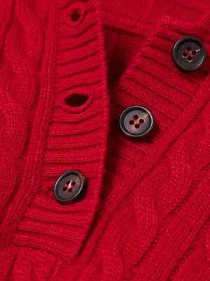 Brunello Cucinelli Long-sleeved Ribbed Knit Polo Sweater With Half-button Closure - Red