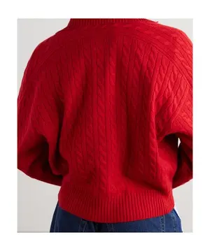 Brunello Cucinelli Long-sleeved Ribbed Knit Polo Sweater With Half-button Closure - Red