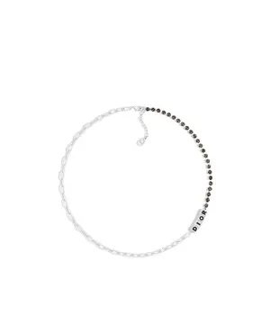 Dior Cube Necklace With Crystals And Signature - White