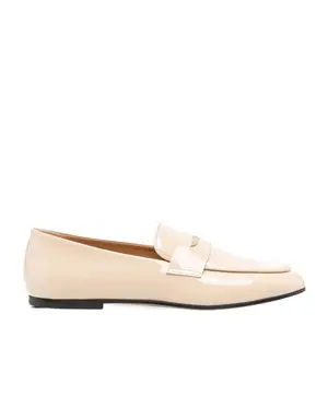 TOD'S Round Toe Loafers With Letter Detailing
