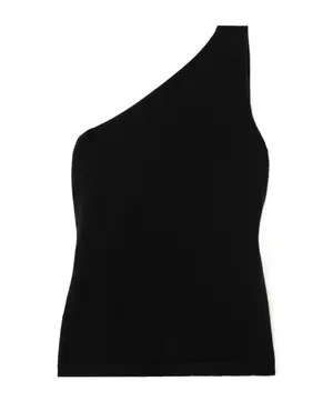 RÓHE One-shoulder Top With Draped Openwork Back - Black