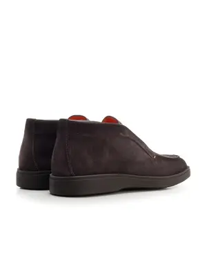 Santoni Desert Round-toe Slip-on Boots - Black