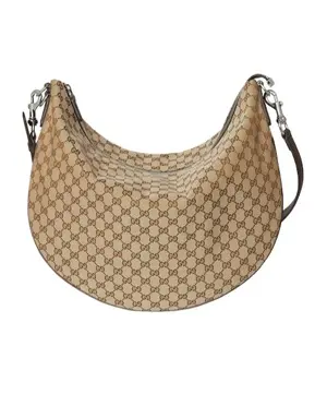 Gucci Large Shoulder Bag - Beige And Dark Brown