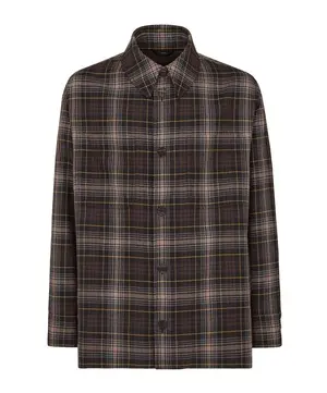 Fendi Tartan Checked Buttoned Shirt - Brown