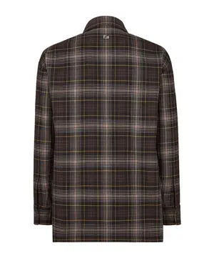 Fendi Tartan Checked Buttoned Shirt - Brown