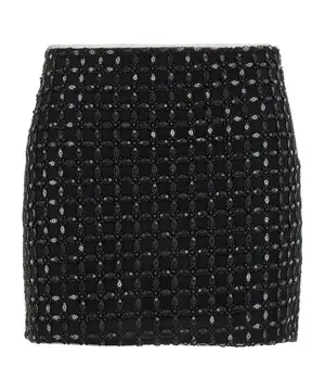 ROTATE BY BIRGER CHRISTENSEN Sequin Embellished Mini Skirt - Black