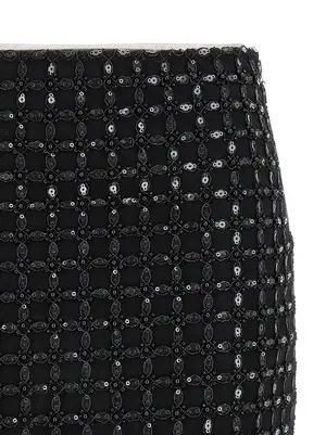 ROTATE BY BIRGER CHRISTENSEN Sequin Embellished Mini Skirt - Black