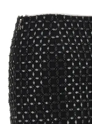 ROTATE BY BIRGER CHRISTENSEN Sequin Embellished Mini Skirt - Black