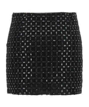 ROTATE BY BIRGER CHRISTENSEN Sequin Embellished Mini Skirt - Black