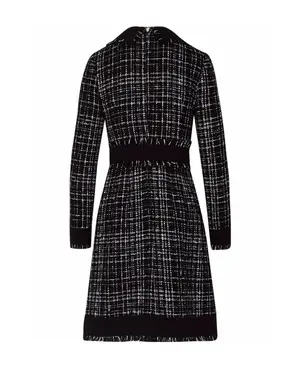Dolce & Gabbana And White Tweed Mini Dress With Tassel Hem
