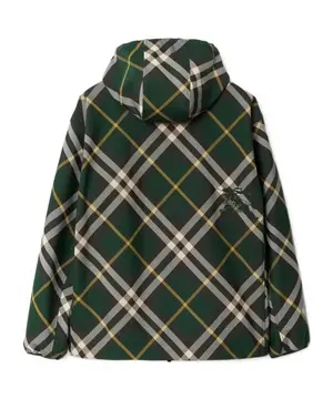 Burberry Embroidered Checkered Zip-up Jacket