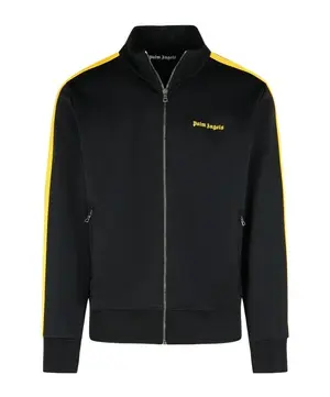 Palm Angels Logo Embroidered Zipped Track Jacket - Black