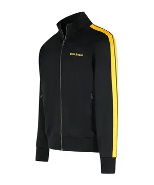 Palm Angels Logo Embroidered Zipped Track Jacket - Black