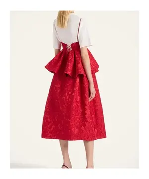 La DoubleJ Satine Floral Peplum Midi Dress