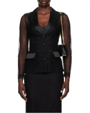 Dolce & Gabbana Single-breasted Mesh Blazer