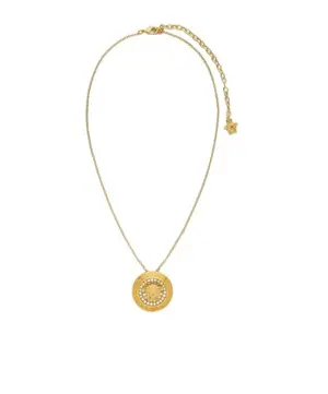 Versace Embellished Pendant Necklace - Yellow