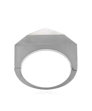 Rick Owens Geometric Logo Engraved Bracelet - Silver
