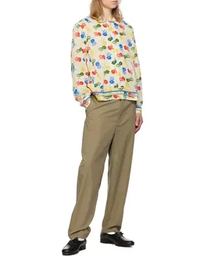 BODE Flower Stamp Long Sleeve Shirt - White Multi