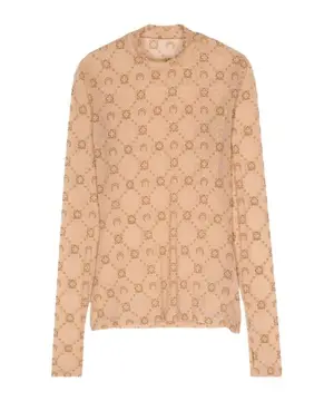 MARINE SERRE Moon Print Long-sleeve Top - Nude