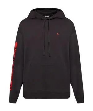 Raf Simons Logo Embroidered Drawstring Hoodie