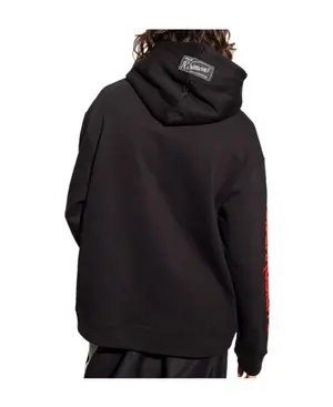 Raf Simons Logo Embroidered Drawstring Hoodie